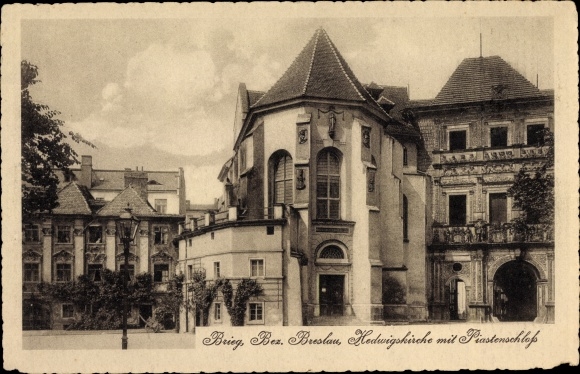 Ansichtskarte / Postkarte Brzeg Brieg Schlesien, Hedwigskirche und ...