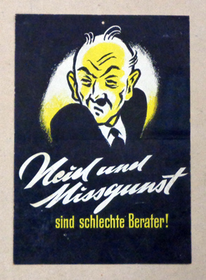 Plakat - Neid und Missgunst sind schlechte Berater.: (1950) Kunst ...