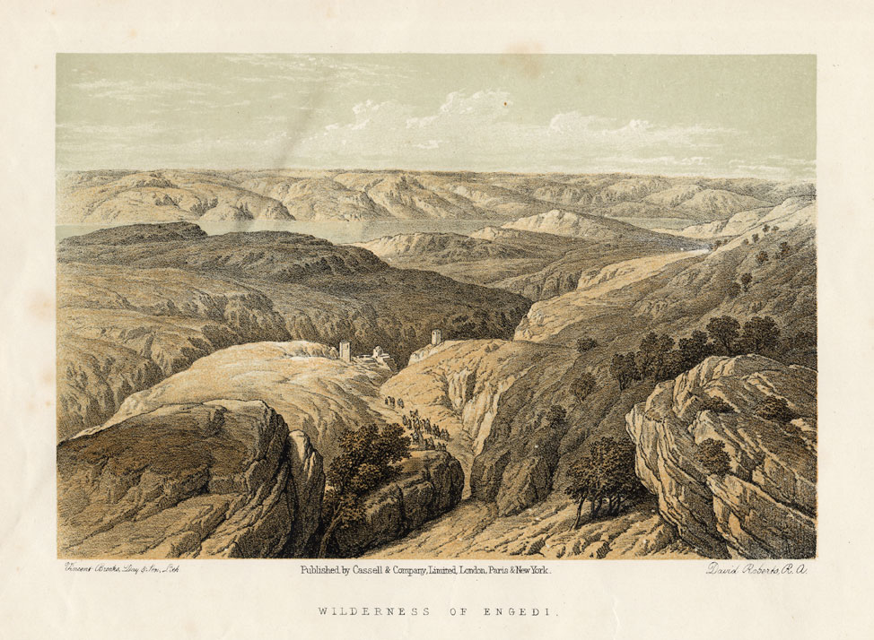 Antique Print-ENGEDI-ISRAEL-EIN GEDI-Roberts-1874: (1874) Kunst ...