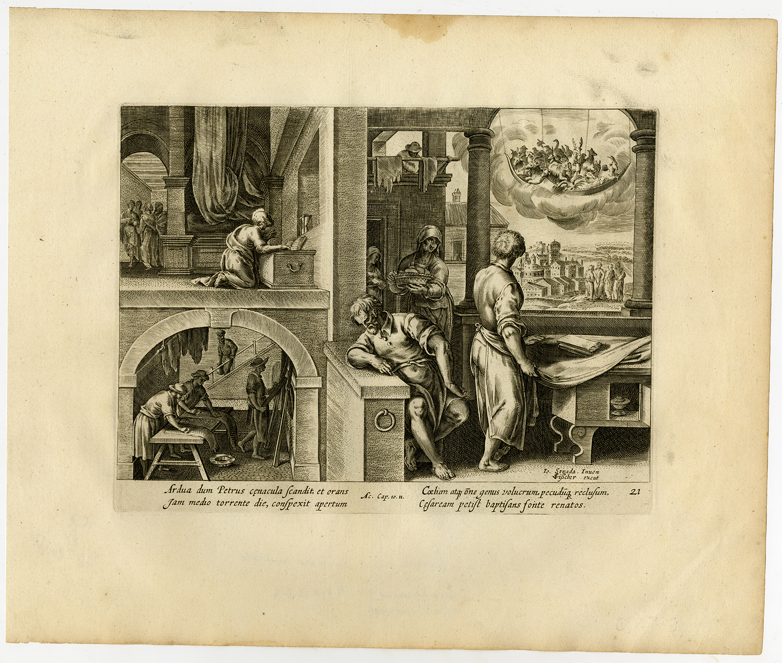 Antique Print-RELIGION-PETER-VISION-ANIMAL-Stradanus-ca. 1635: (1635 ...