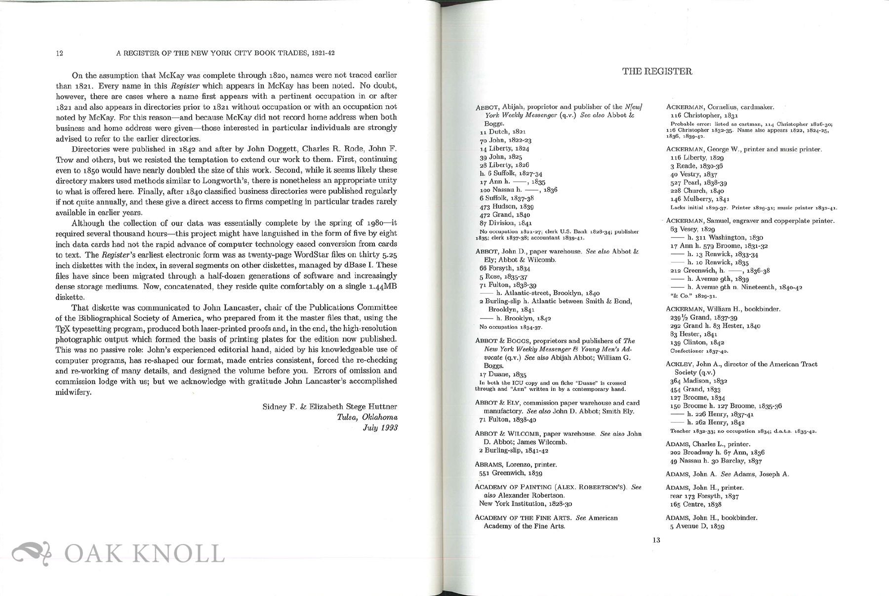 REGISTER OF ARTISTS, ENGRAVERS, BOOKSELLERS, BOOKBINDERS, PRINTERS ...