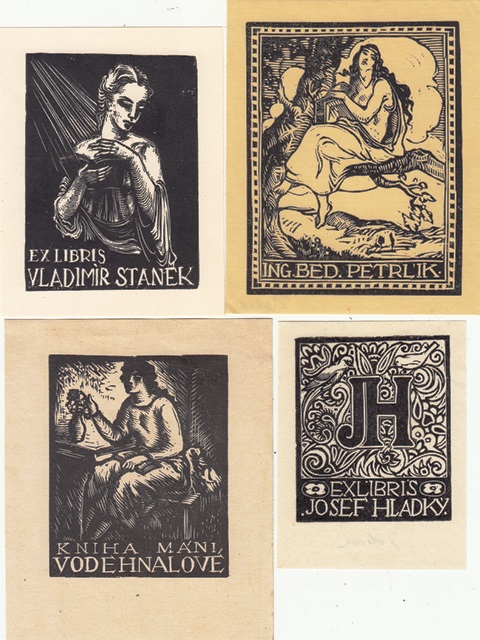 8 Exlibris. by Hodek, Josef (1888-1973):: Gut Holzschnitte. (1920 ...