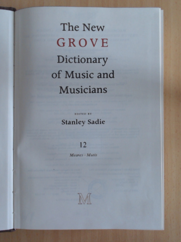 The New Grove Dictionary of Music and Musicians by Sadie, Stanley:: Gut ...