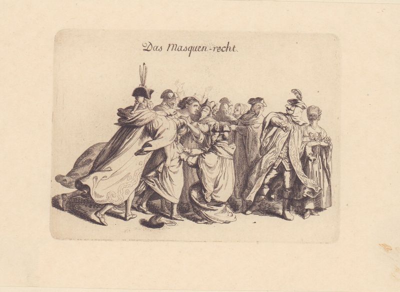 Das Masquen-recht. - by Chodowiecki, Daniel Nikolaus: (1775) Art ...
