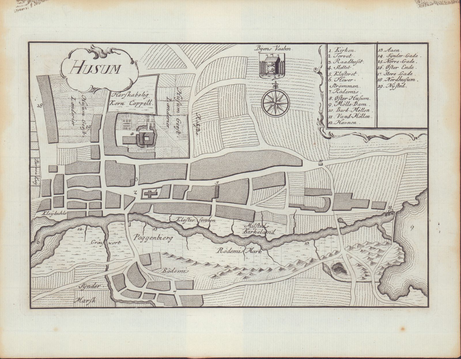 Husum. - [Plan]. - by Pontoppidan, Erik: (1763) Art / Print / Poster ...