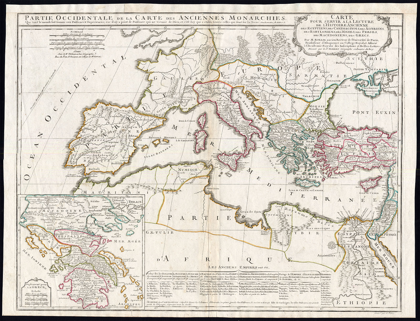 2 Antique Maps-ANCIENT KINGDOMS-ASIA-WEST EUROPE-GREECE-Vaugondy ...