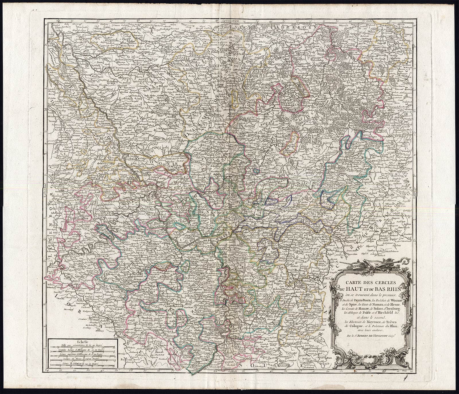 Antique Map-HAUT RHIN-BAS-GERMANY-FRANCE-Vaugondy-1793: No binding ...