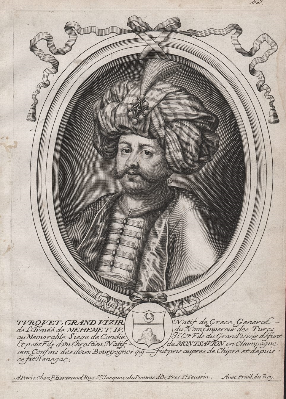"Turquet, Grand Vizir Natif de Grece General de l'Armée de Mehemet IV ...