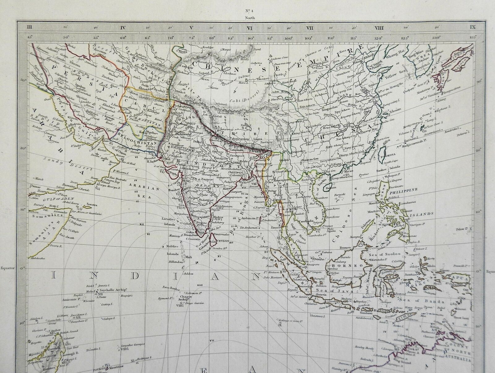 Southeast Asia British Raj India China Tibet Indian Ocean c.1840 SDUK ...
