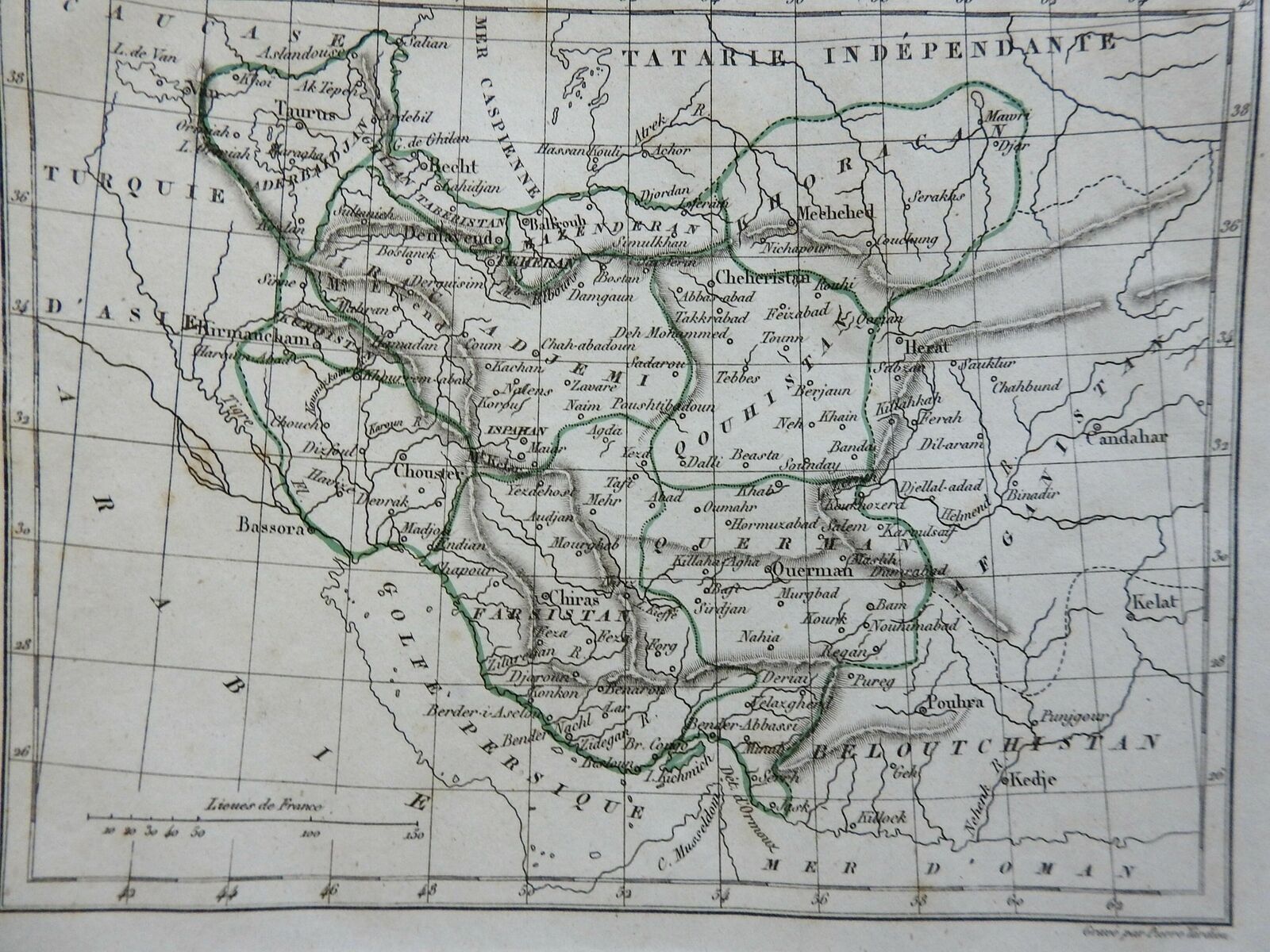 Persia Iran Fars Khorasan Isfahan Azerbaijan 1840 A.M. Perrot engraved ...
