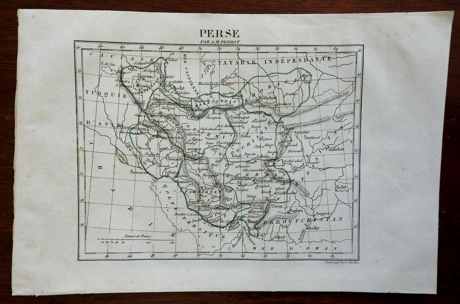 Persia Iran Fars Khorasan Isfahan Azerbaijan 1840 A.M. Perrot engraved ...