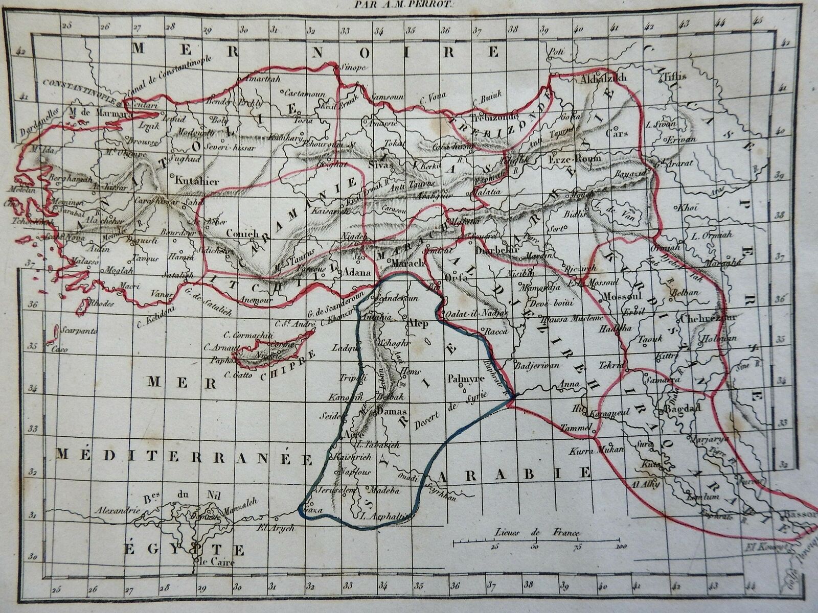 Ottoman Empire Eastern Portion Anatolia Syria Armenia 1840 Perrot ...