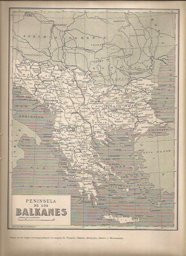 LAMINA 22994: Mapa de la Peninsula de los Balcanes von Varios: (1910 ...