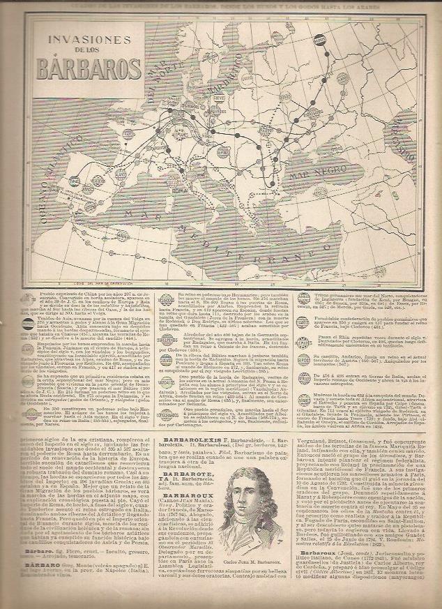 LAMINA 22985: Mapa de las Invasiones de los Barbaros by Varios: (1910 ...