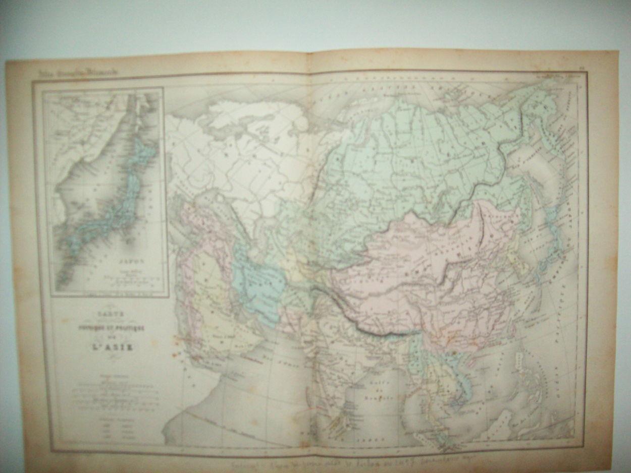 LAMINA 22724: Mapa fisico y politico de Asia by Grosselin-Delamarche ...