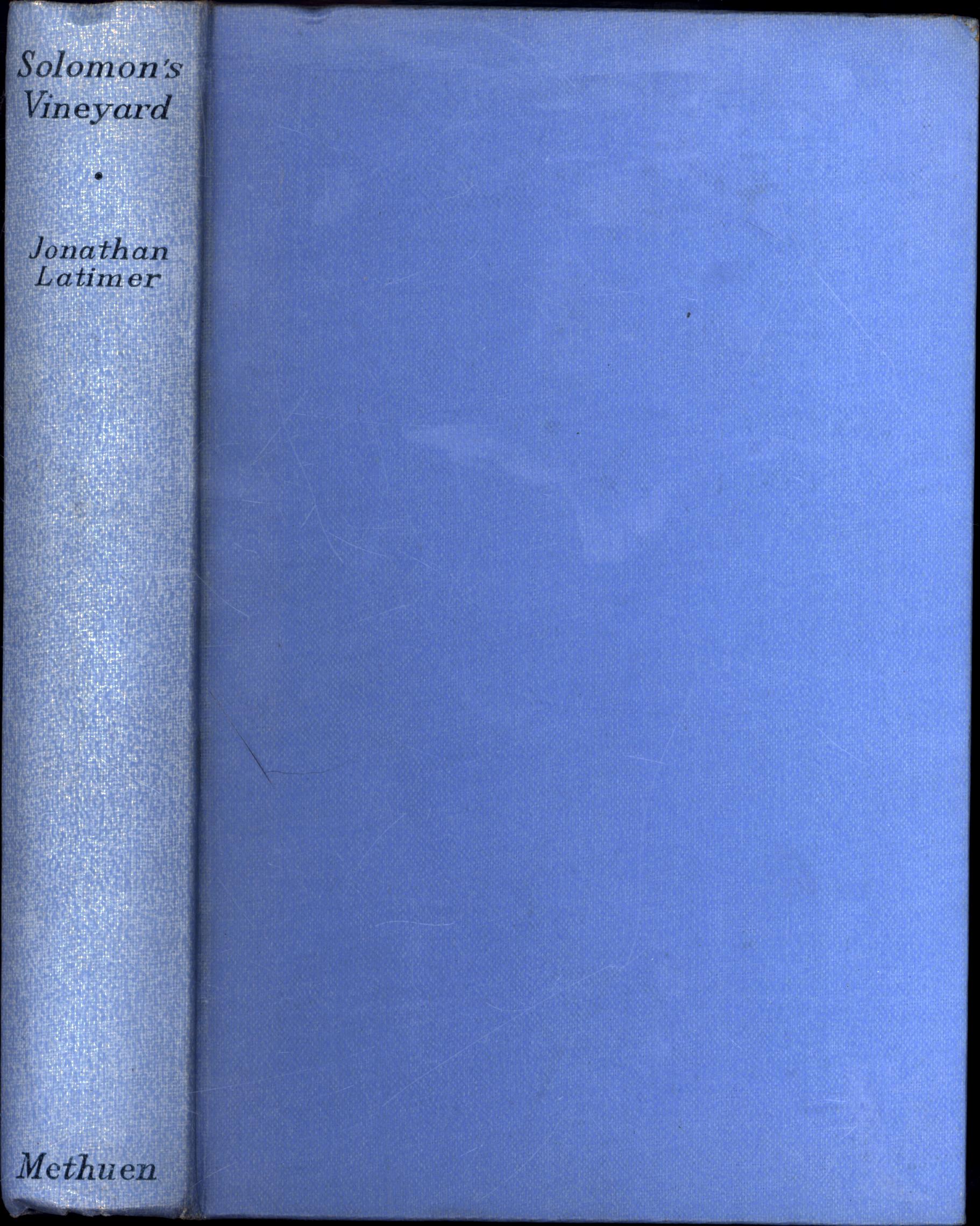 Solomon's Vineyard (AUTHENTIC FIRST HARDCOVER PRINTING OF THE HARD-TO ...