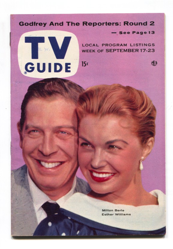 TV Guide September 17, 1955-MILTON BERLE, ESTER WILLIAMS cover-no label ...