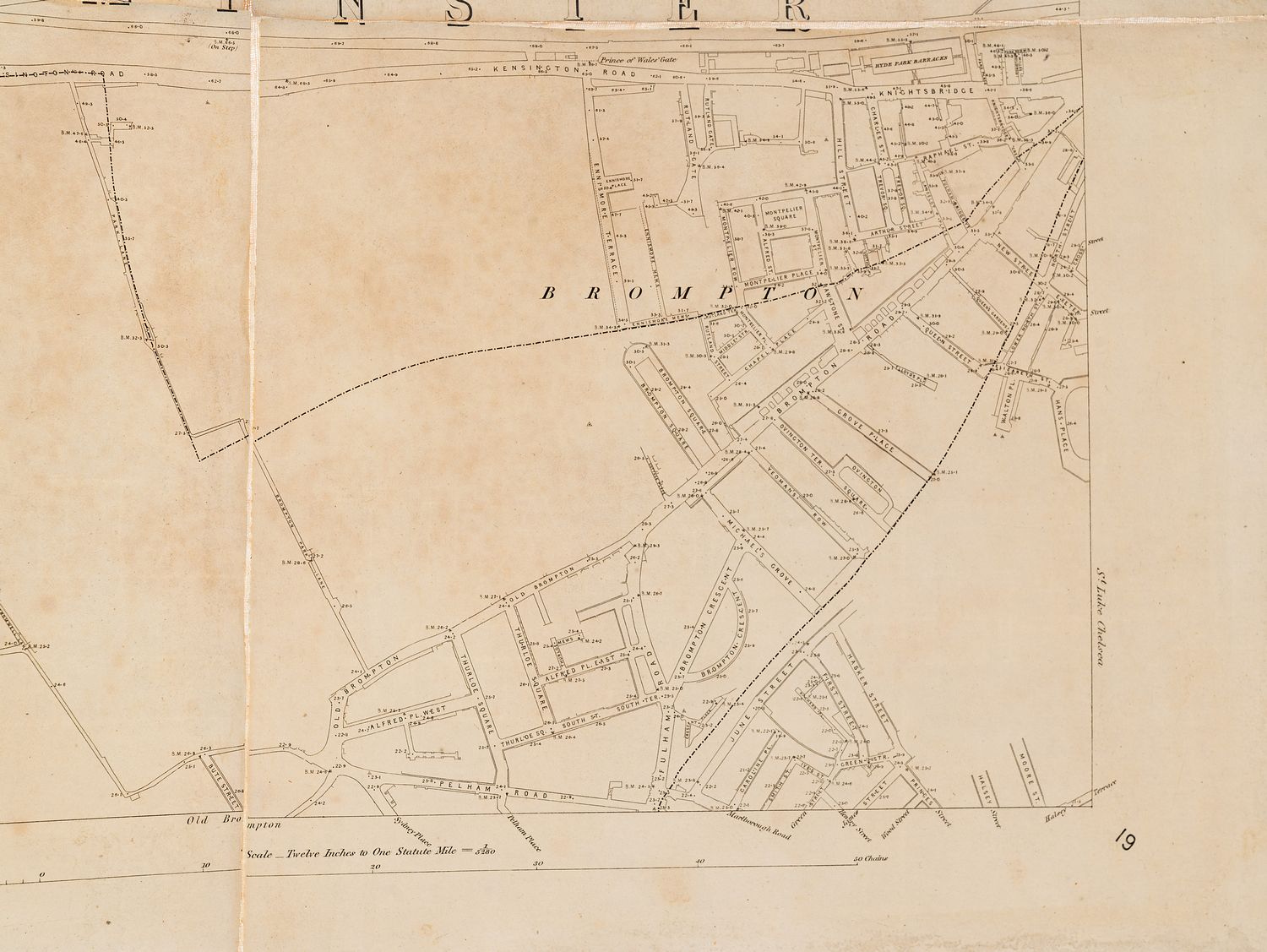 Ordnance Survey map of Paddington and Kensington. von (BROMPTON): (1848 ...