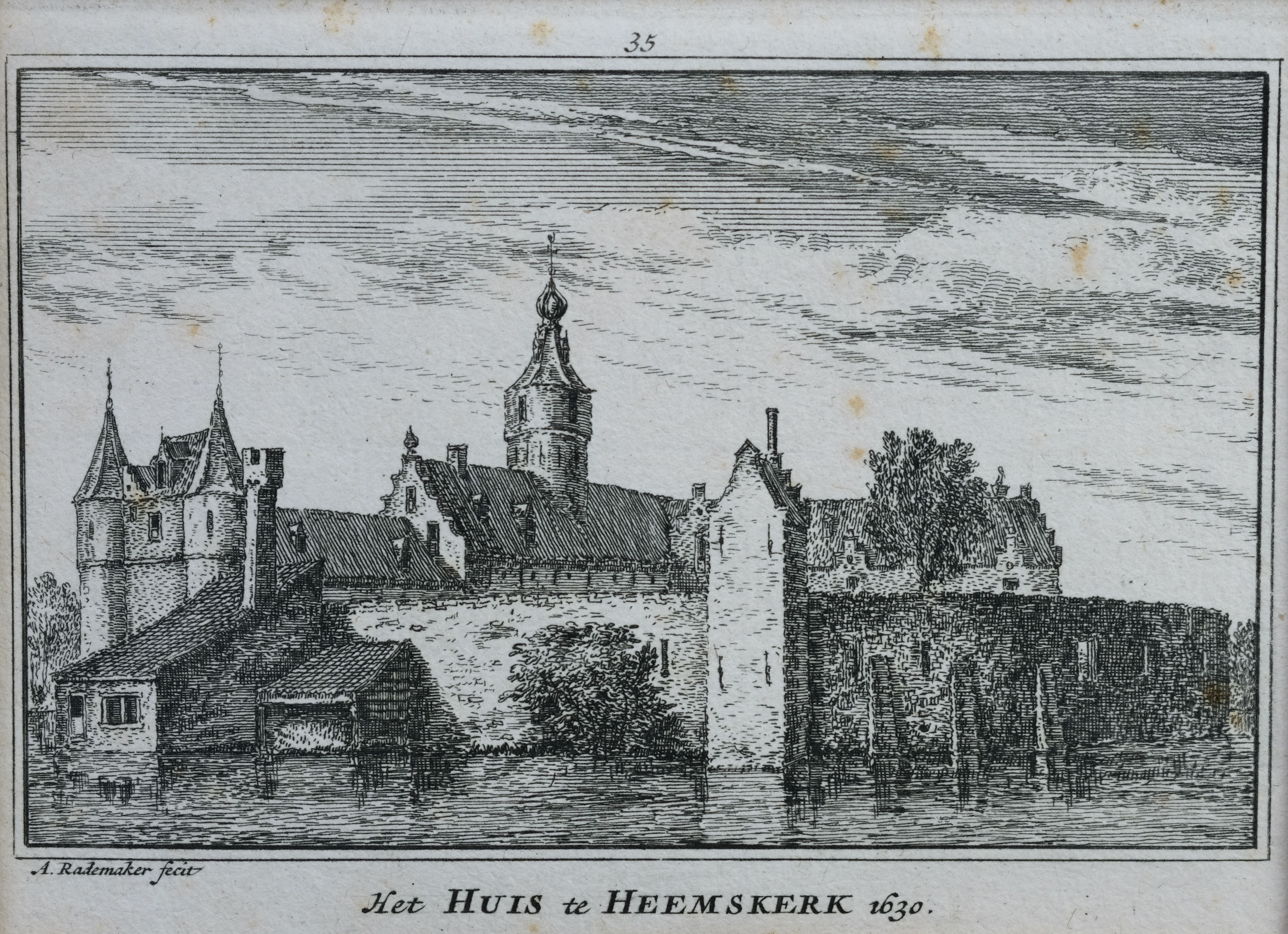 Abraham Rademaker (1675-1735) grabado Paisaje Holanda Het Huis te ...