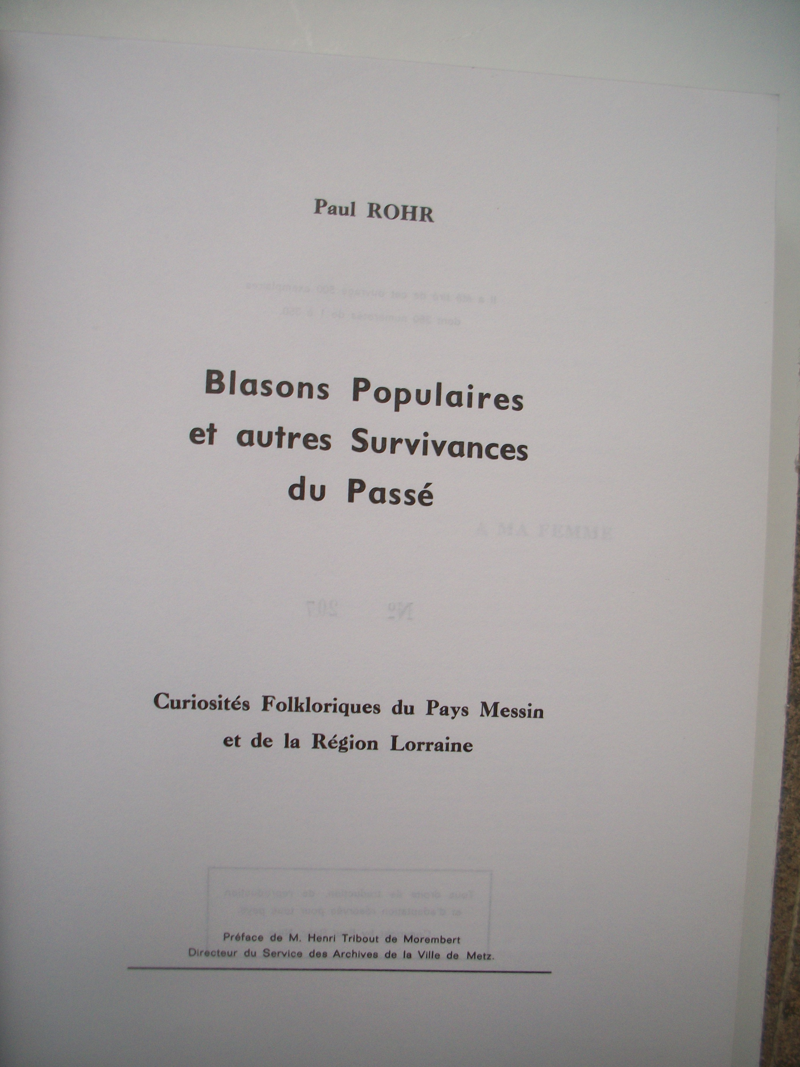 Blasons Populaires et autres survivances du Passé - Curiosités ...