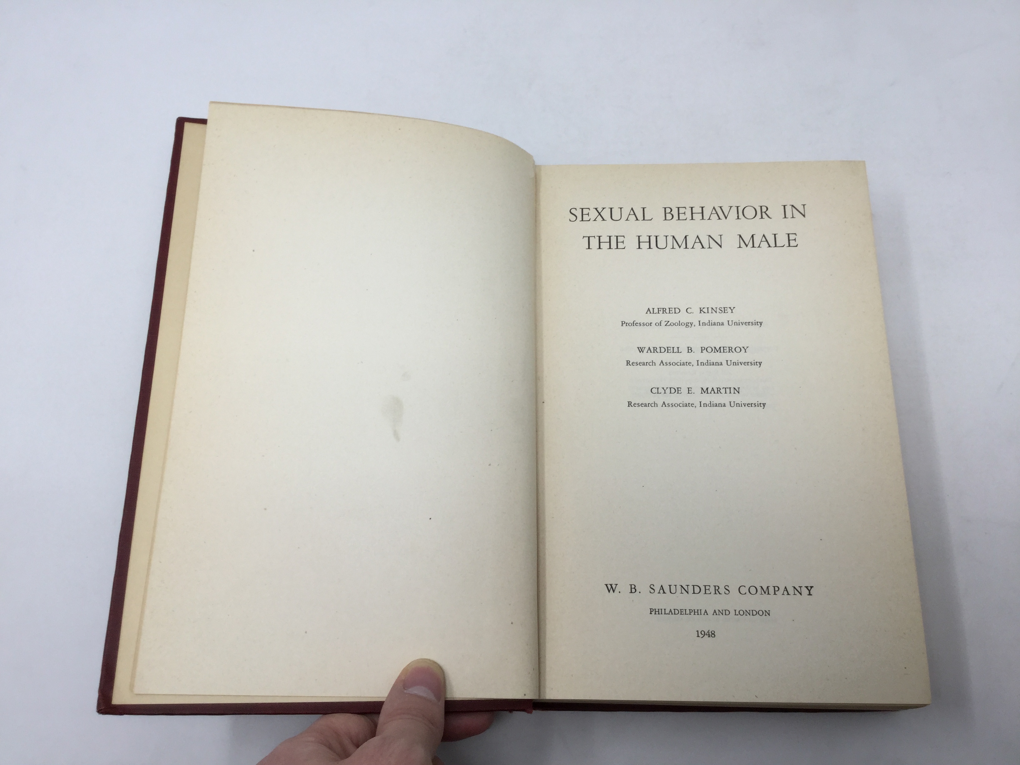 Sexual Behavior In The Human Male By Alfred C Kinsey Wardell B