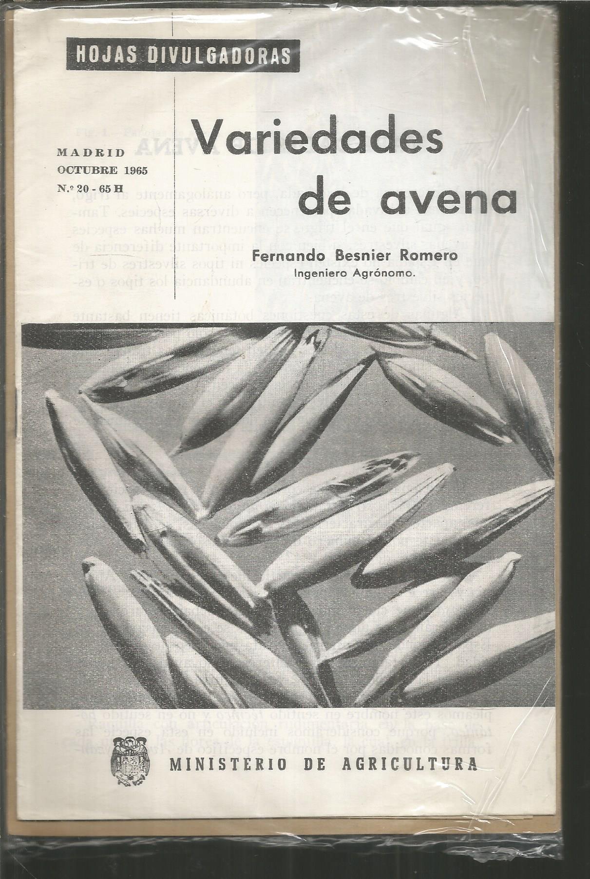 HOJAS DIVULGADORAS : VARIEDADES DE AVENA (1965) + LA AVENA (1948) par ...