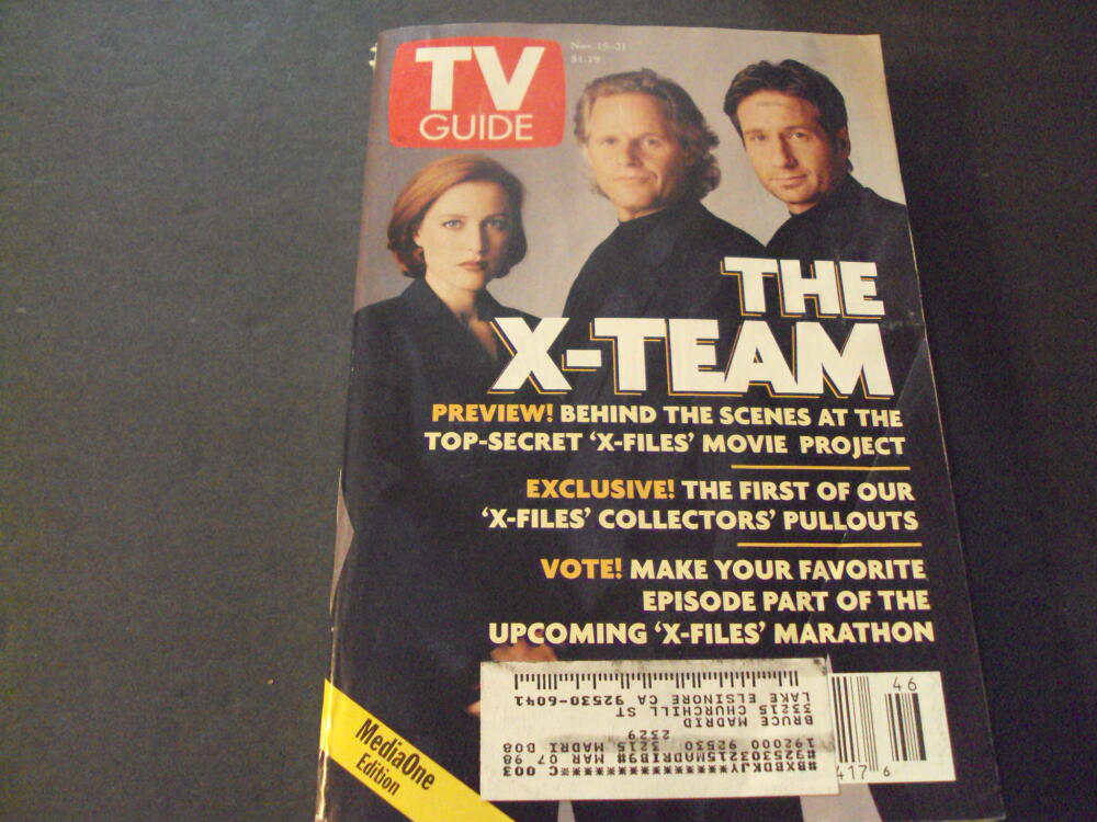 TV Guide Nov 15-21 1997 The X-Team, X-Files Behind The Scenes: (1997 ...
