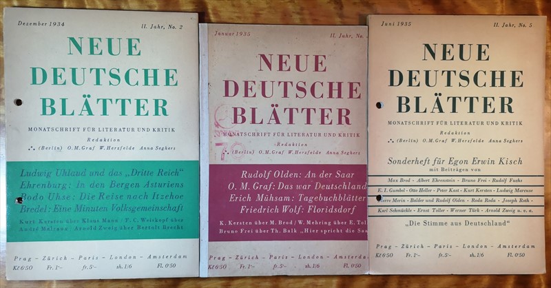 Neue Deutsche Blätter. Monatsschrift für Literatur und Kritik. [ 3 ...