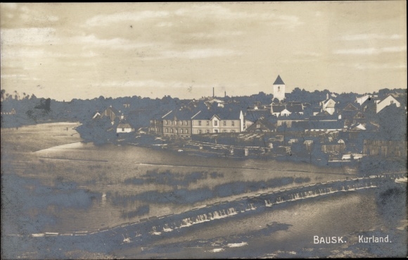 Ansichtskarte / Postkarte Bausk Kurland Lettland, Gesamtansicht ...