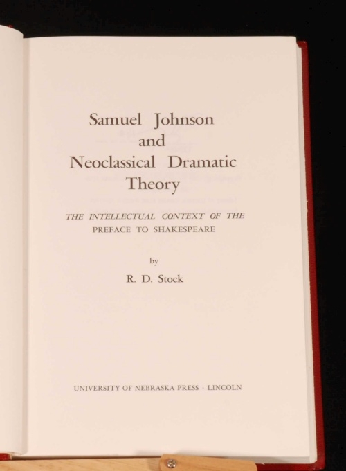 Samuel Johnson and Neoclassical Dramatic Theory An Intellectual Context ...