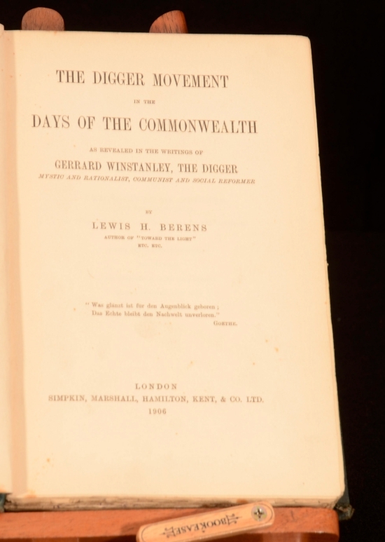 The Digger Movement in the Days of the Commonwealth As revealed in the ...