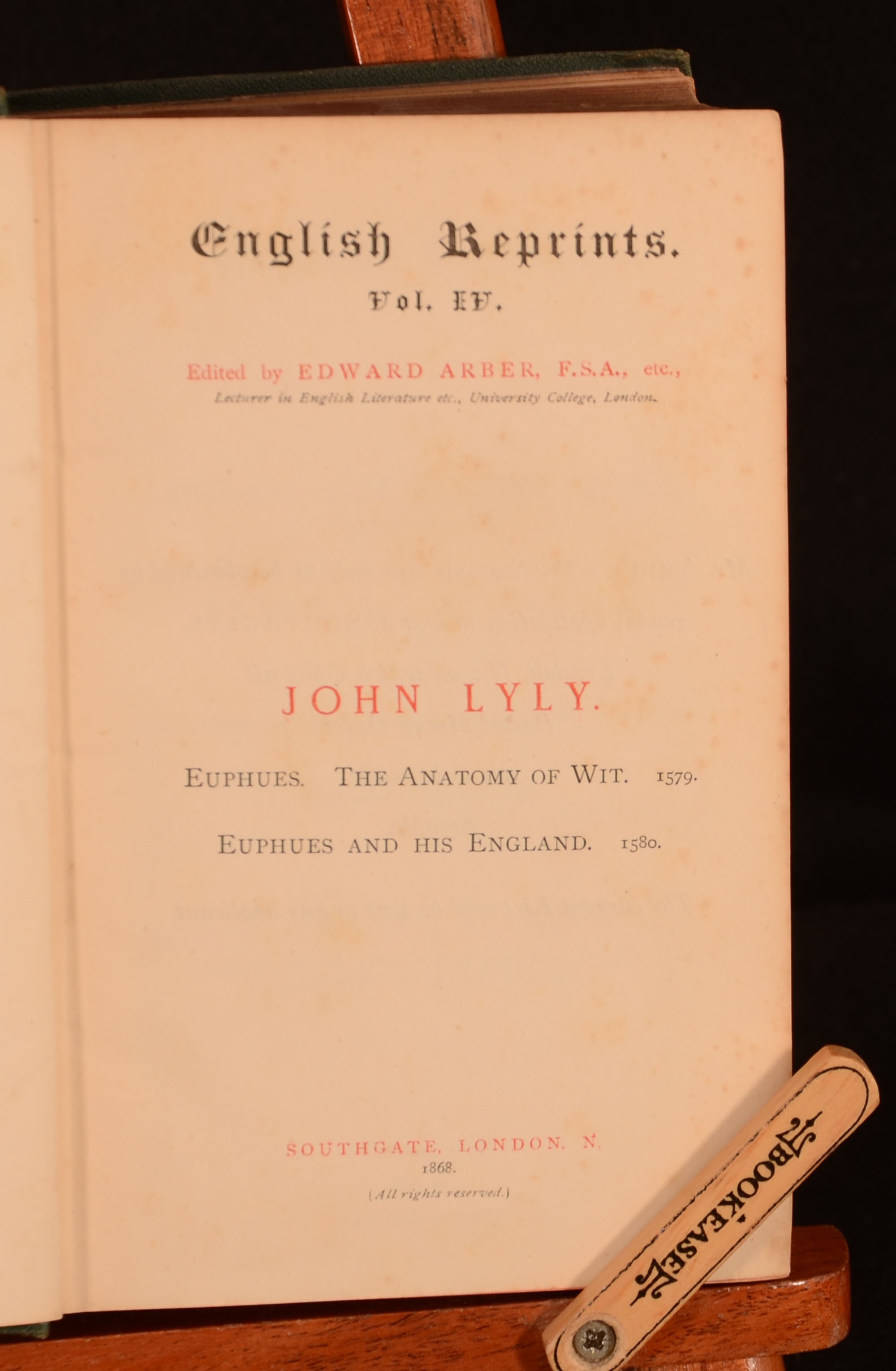 Euphues. The Anatomy of Wit. Euphues and His England by John Lyly ...