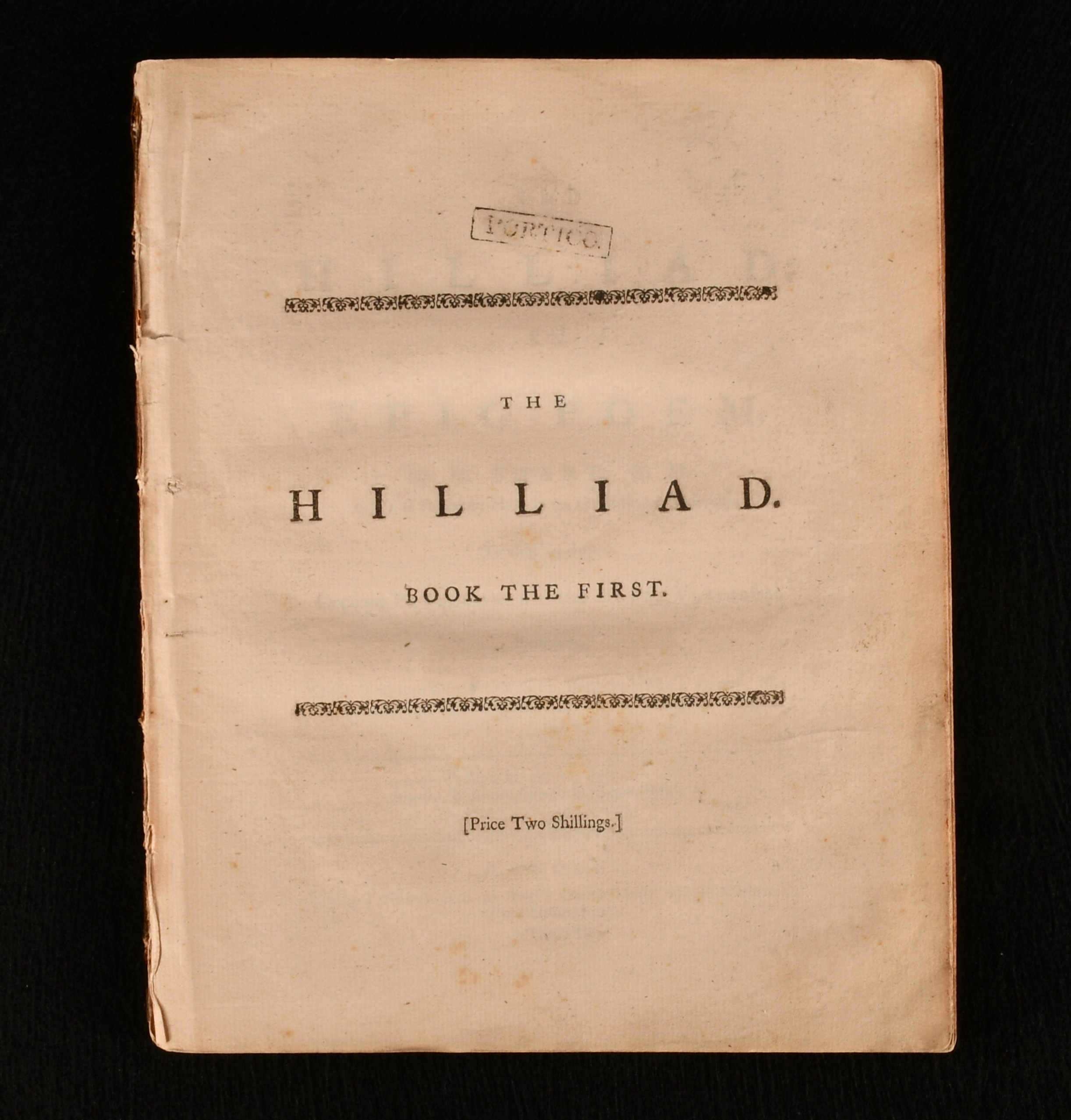 The Hilliad: an Epic Poem by Christopher Smart: Good Disbound (1753 ...