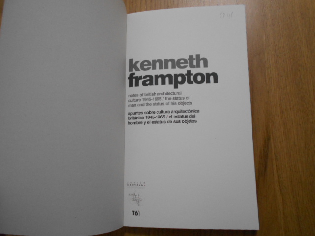 Kenneth Frampton. Apuntes sobre cultura arquitectónica británica 1945 ...