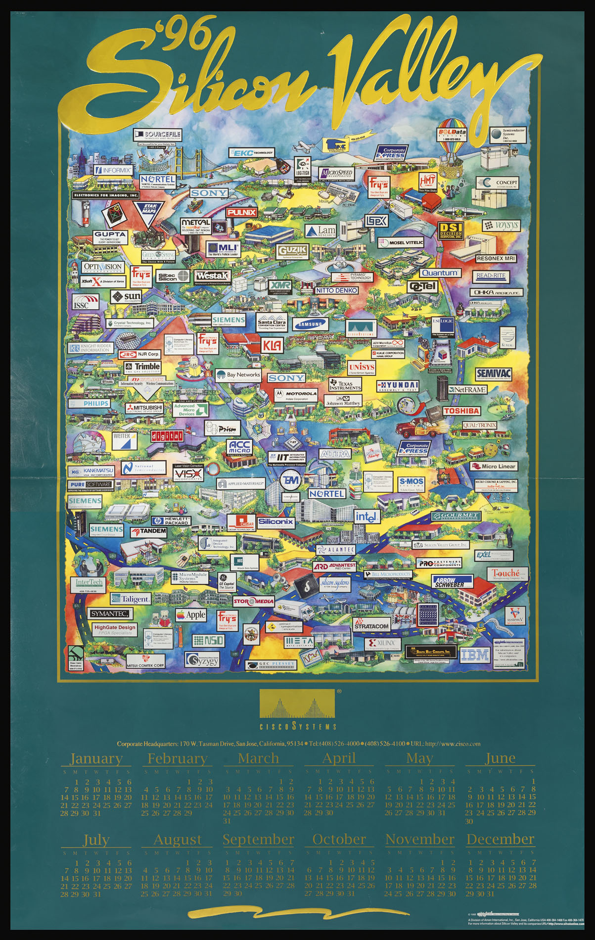Silicon Valley '96 by GATTO, Diane [for] Cisco Systems: (1995) Map ...