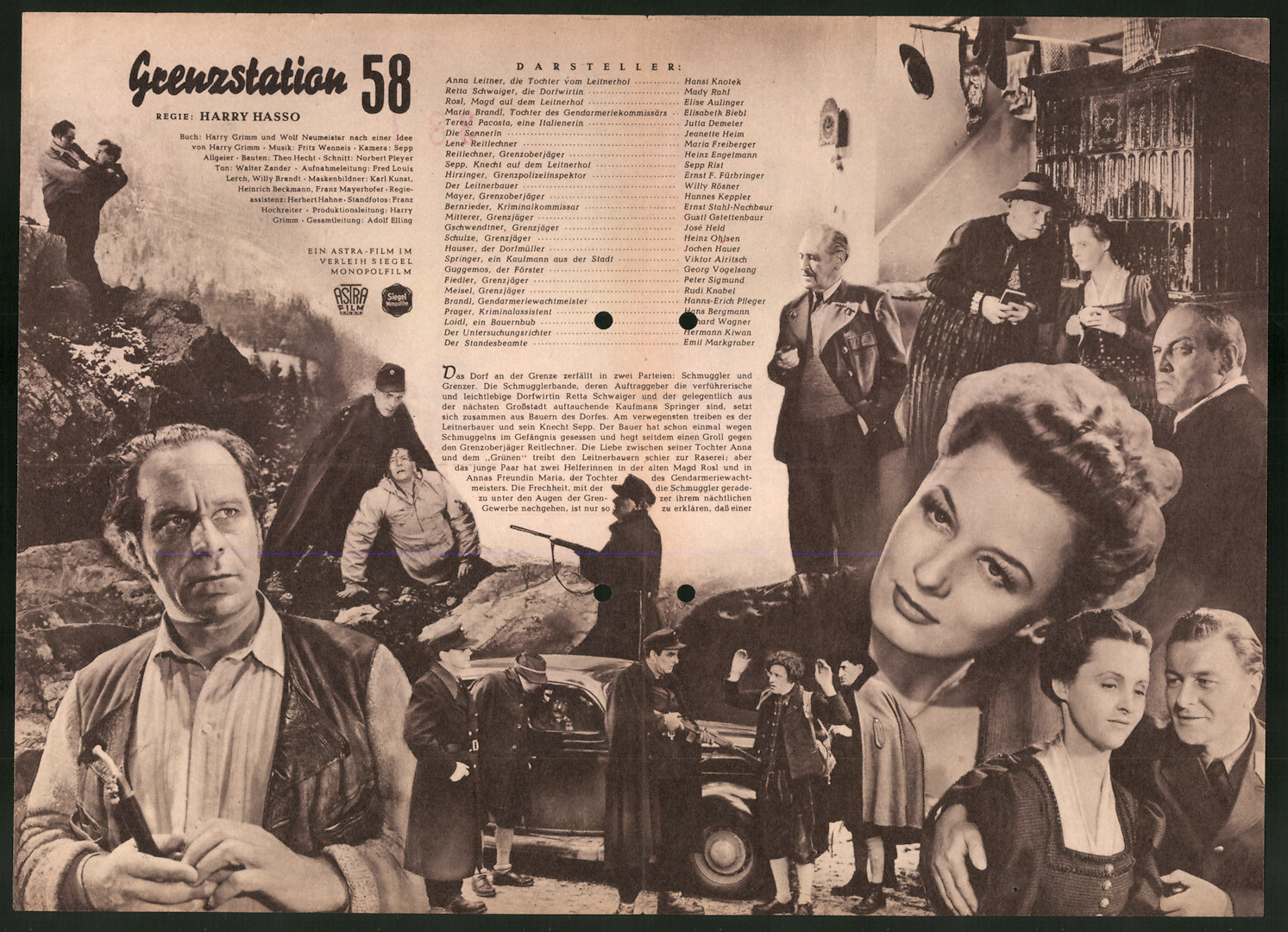 Filmprogramm IFB Nr. 1078, Grenzstation 58, Hansi Knotek, Mady Rahl ...