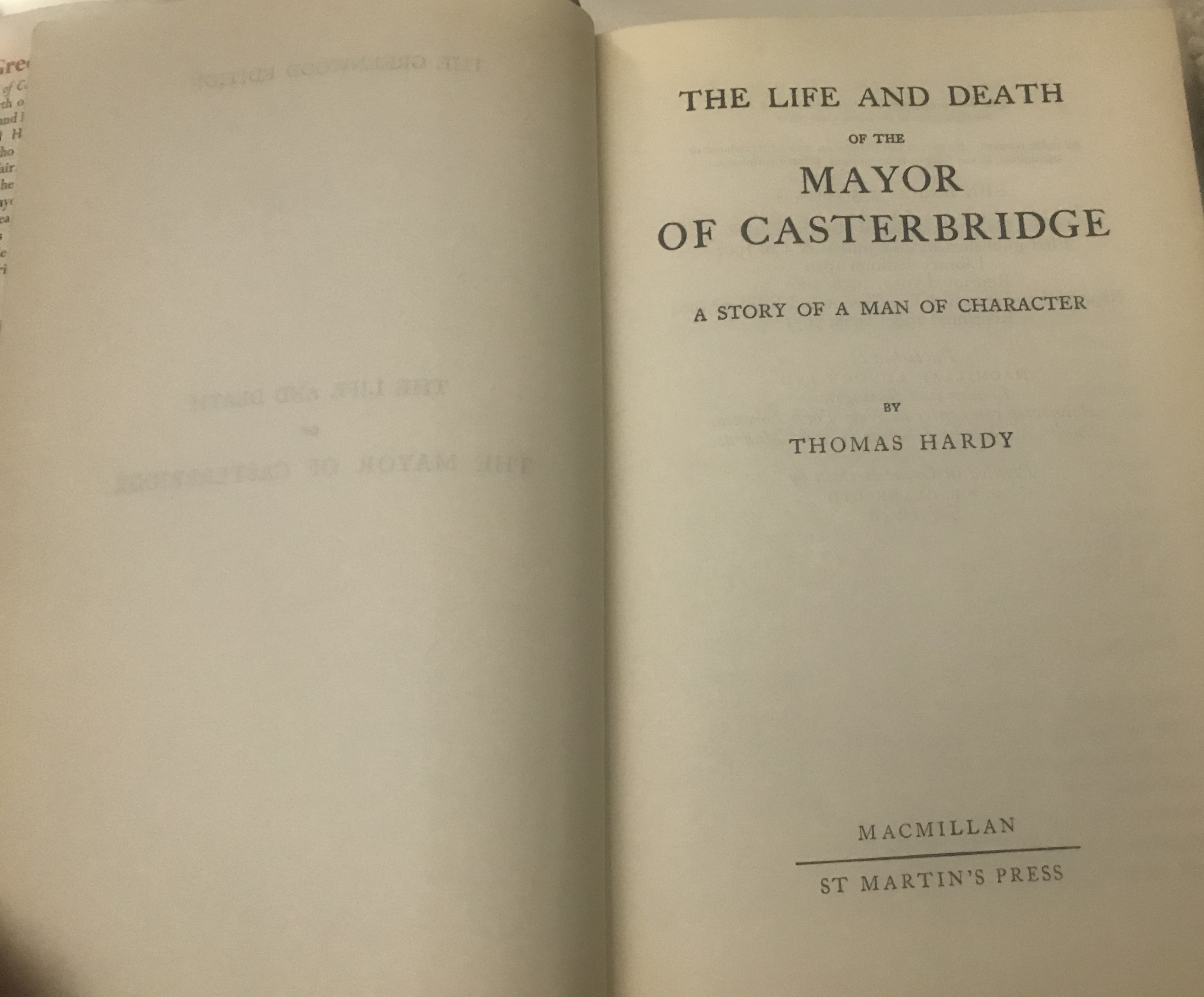 The Life and Death of the Mayor of Casterbridge by Thomas Hardy: (1954 ...