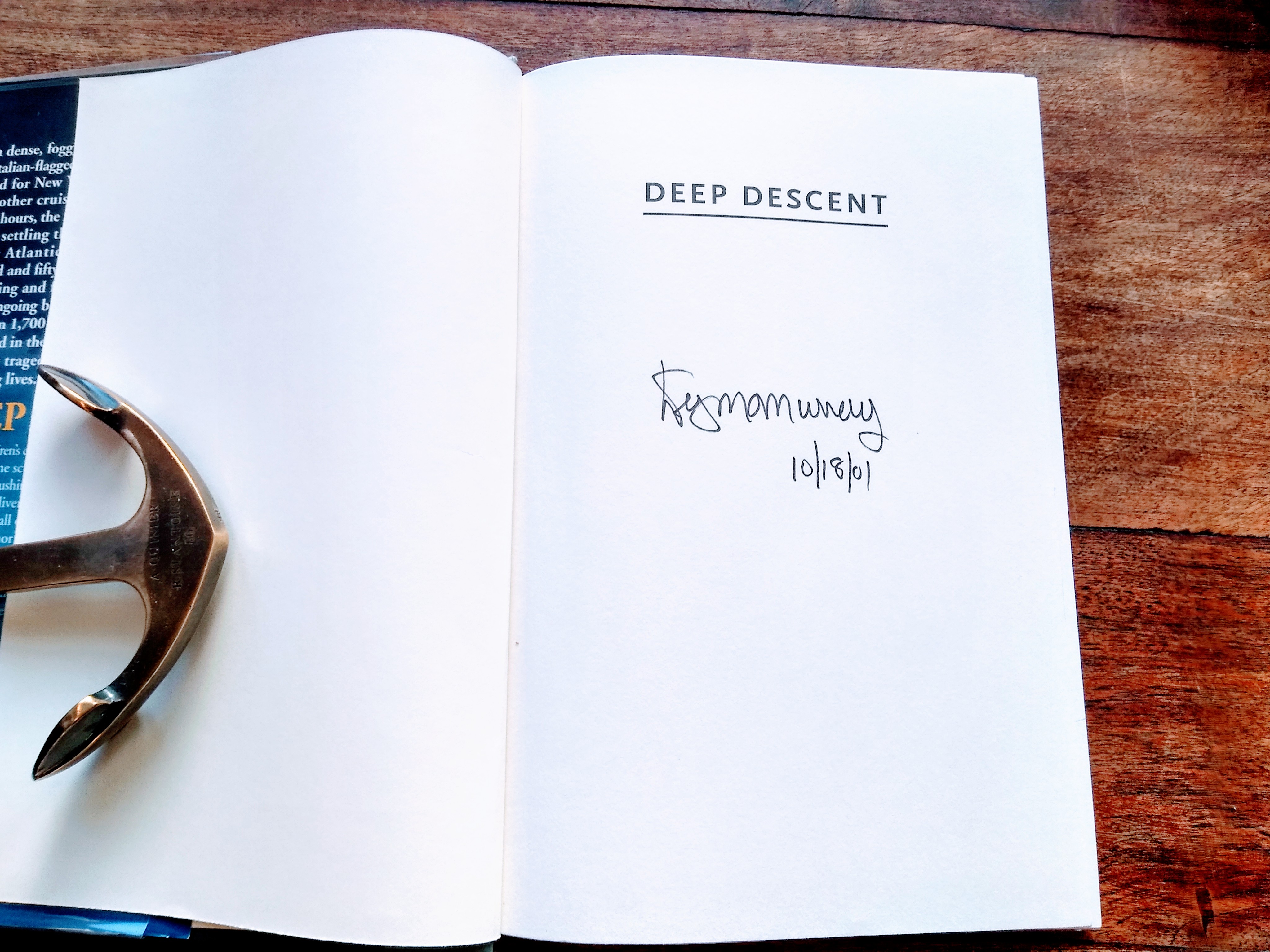 Deep Descent, Adventure and Death Diving the Andrea Doria (SIGNED) by ...