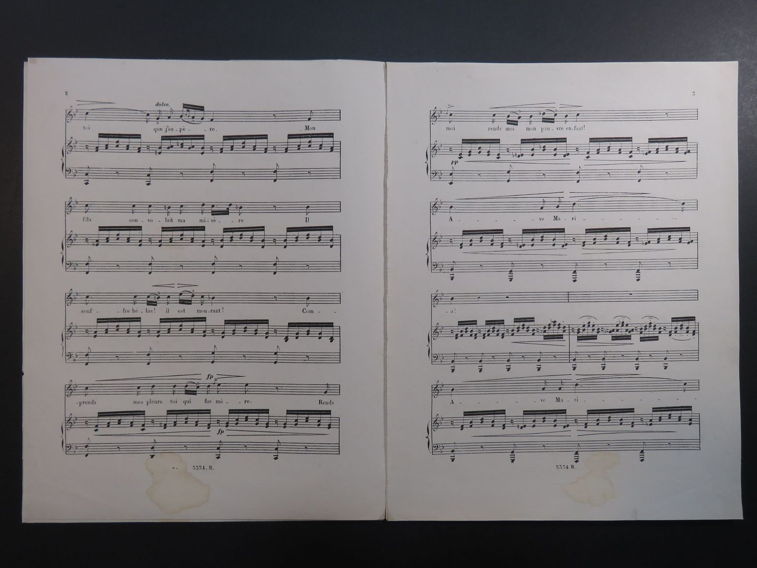 SCHUBERT Franz Ave Maria Chant Piano ca1850 by SCHUBERT Franz Ave Maria ...