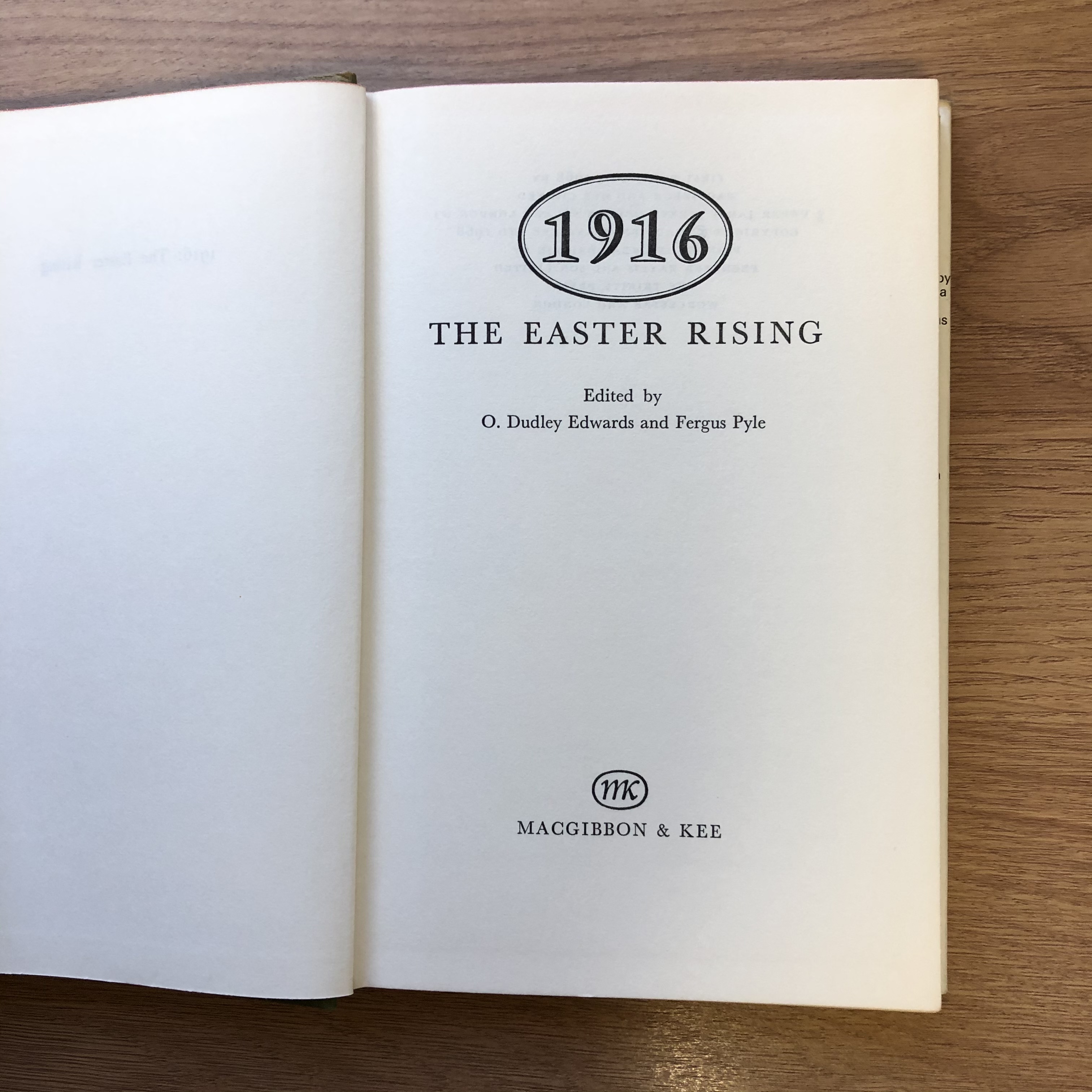 1916 THE EASTER RISING von Edwards [O Dudley] and Pyle [Fergus] Edited ...