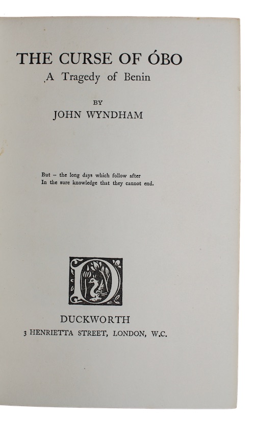 The curse of obo: A Tragedy of Benin by WYNDHAM, John: (1926) First ...