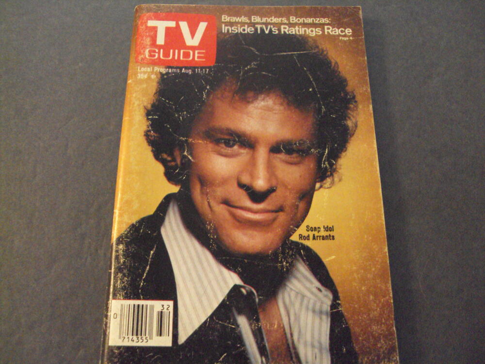 TV Guide Aug 11-17 1979 Soap Opera Idol Rod Arrants, TV Ratings Race ...