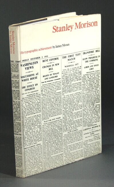 Stanley Morison. His typographical achievement by MORAN, JAMES: (1971 ...