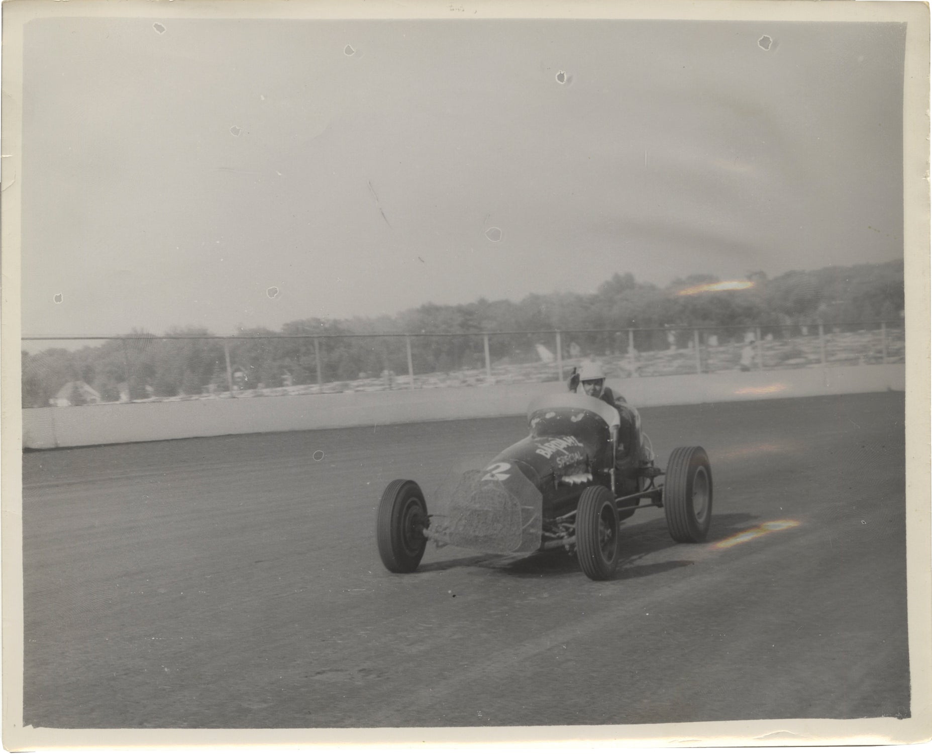 Archive of 14 vernacular photographs of open wheel races at the Iowa ...