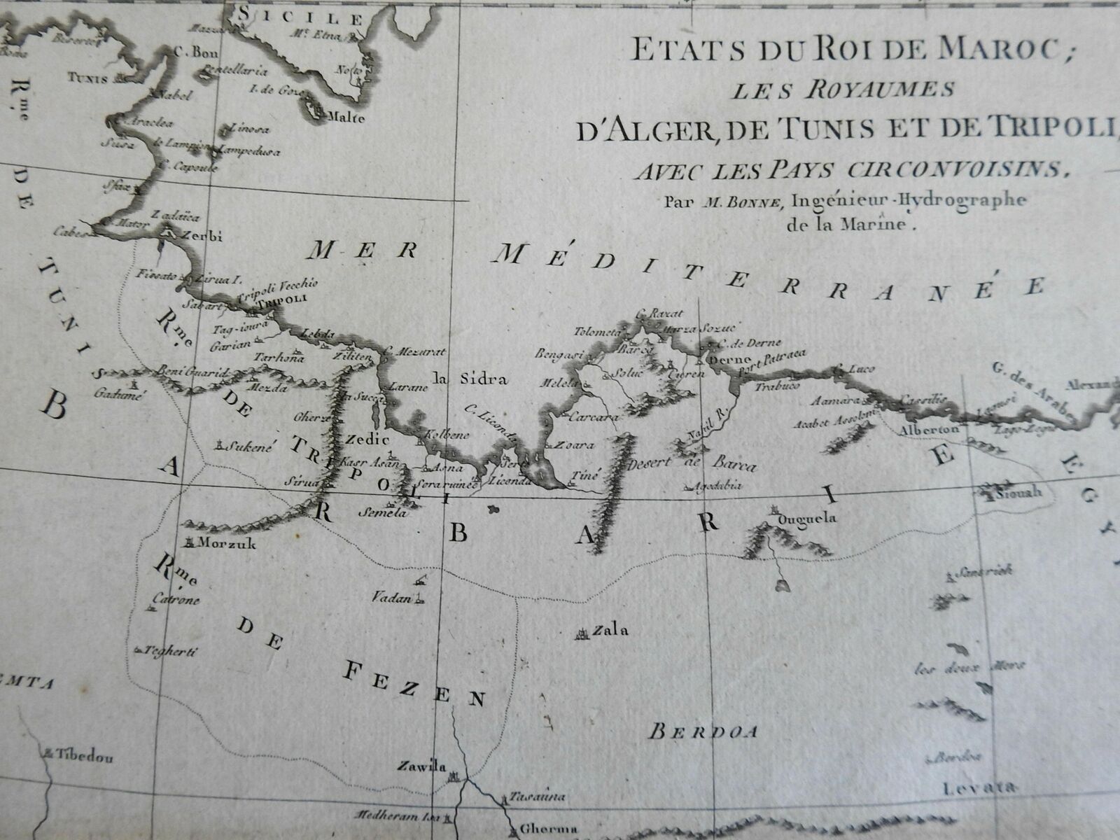 North Africa Barbary Coast Morocco Algeria Tunis Tripoli 1780 Bonne ...