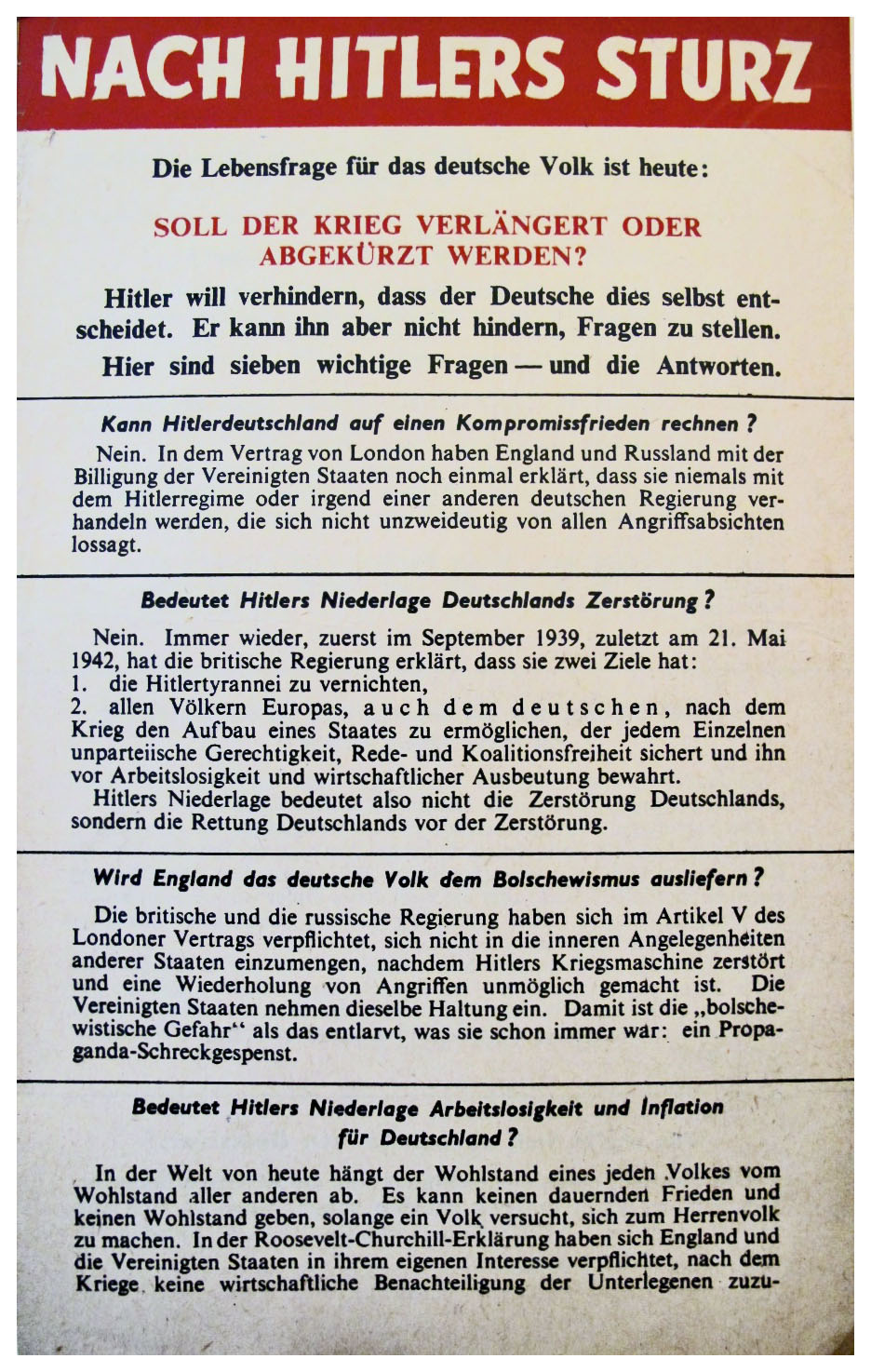 Allied Propaganda - Airdrop Leaflets von N/A: Manuskript ...