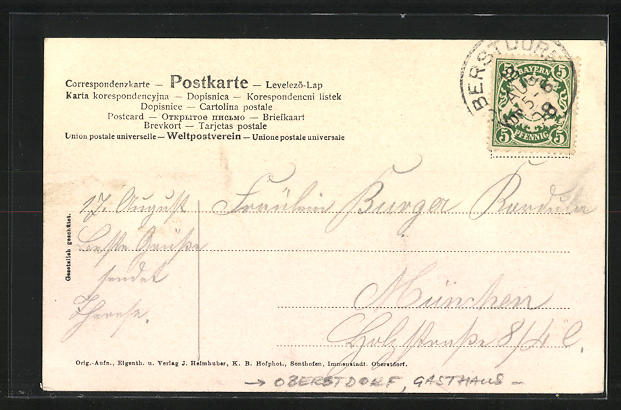 Ansichtskarte Oberstdorf I Bayr Allgäu Gasthaus Alpenrose 1908