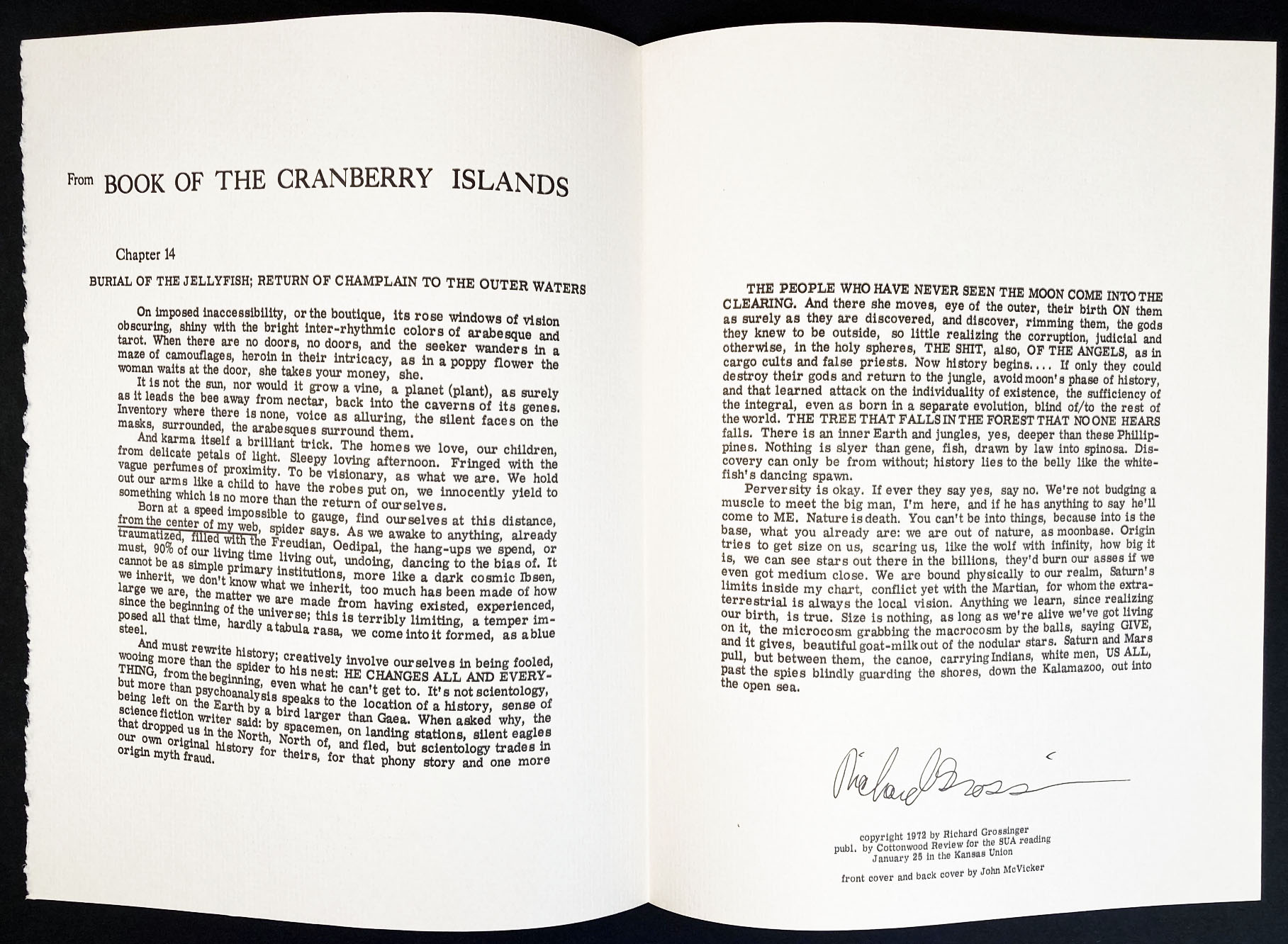 From "Book of Cranberry Islands." by Grossinger, Richard: (1972) Signed ...
