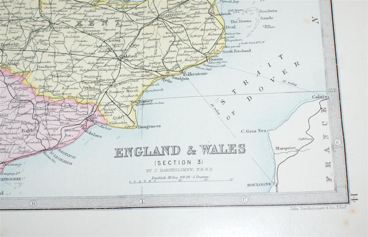 Map of England & Wales (Section 3) covering London, Kent, Essex ...