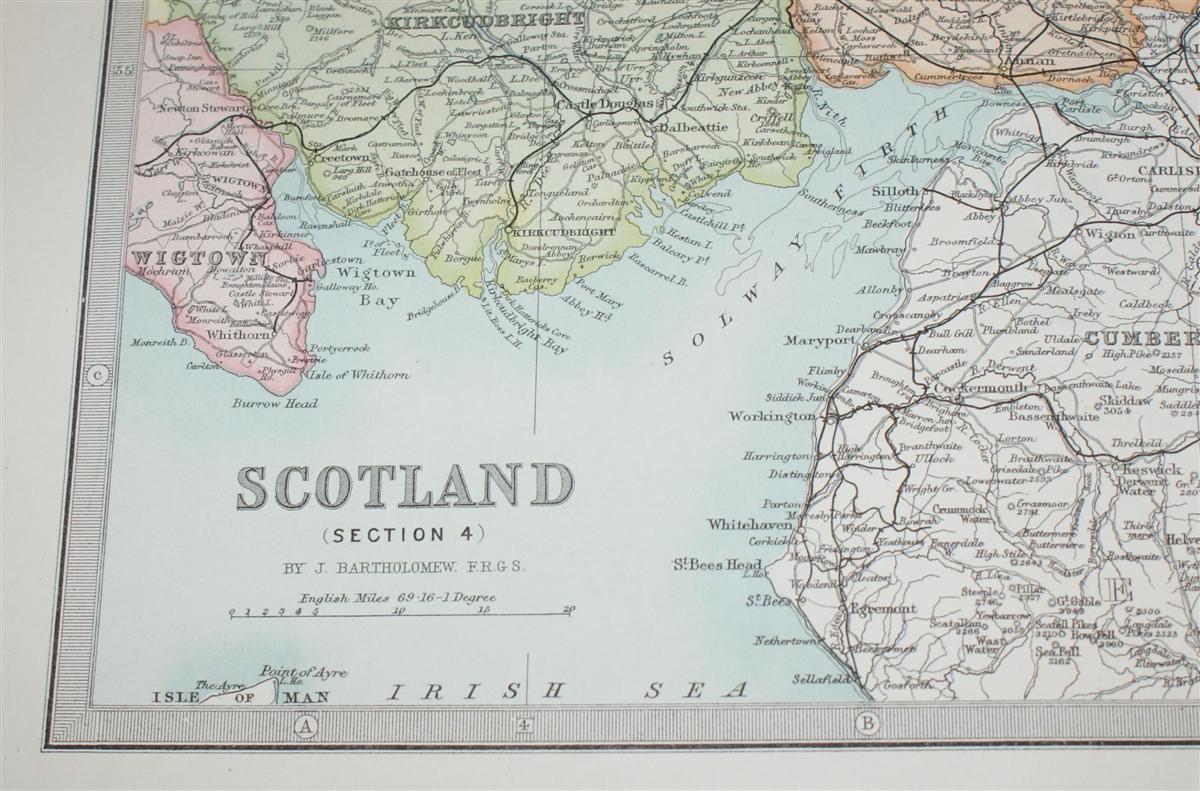 Map of Scotland (Section 4) covering Southern Scotland and Scottish ...